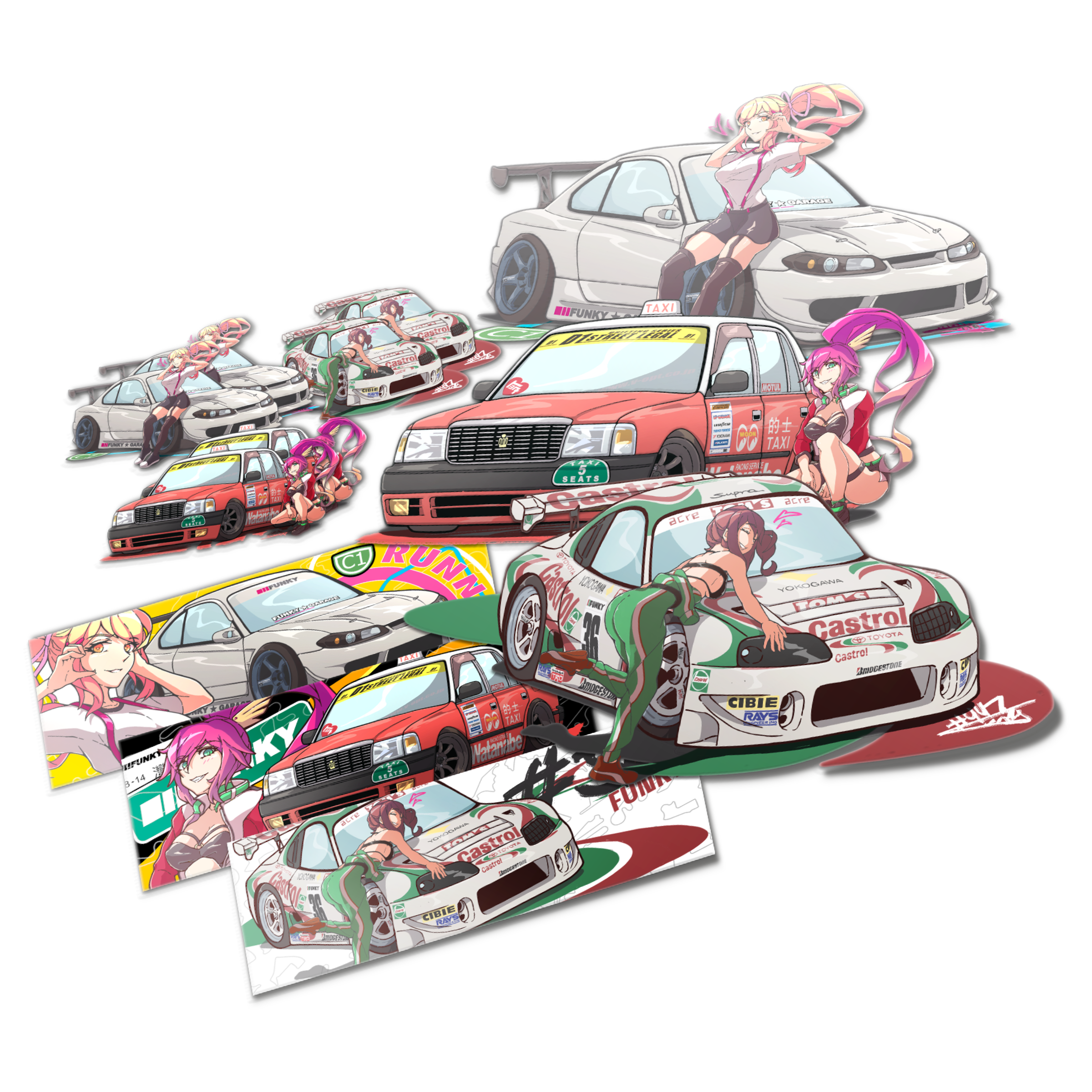 Chibi Cars Vinyl Sticker Pack – FUNKY GARAGE