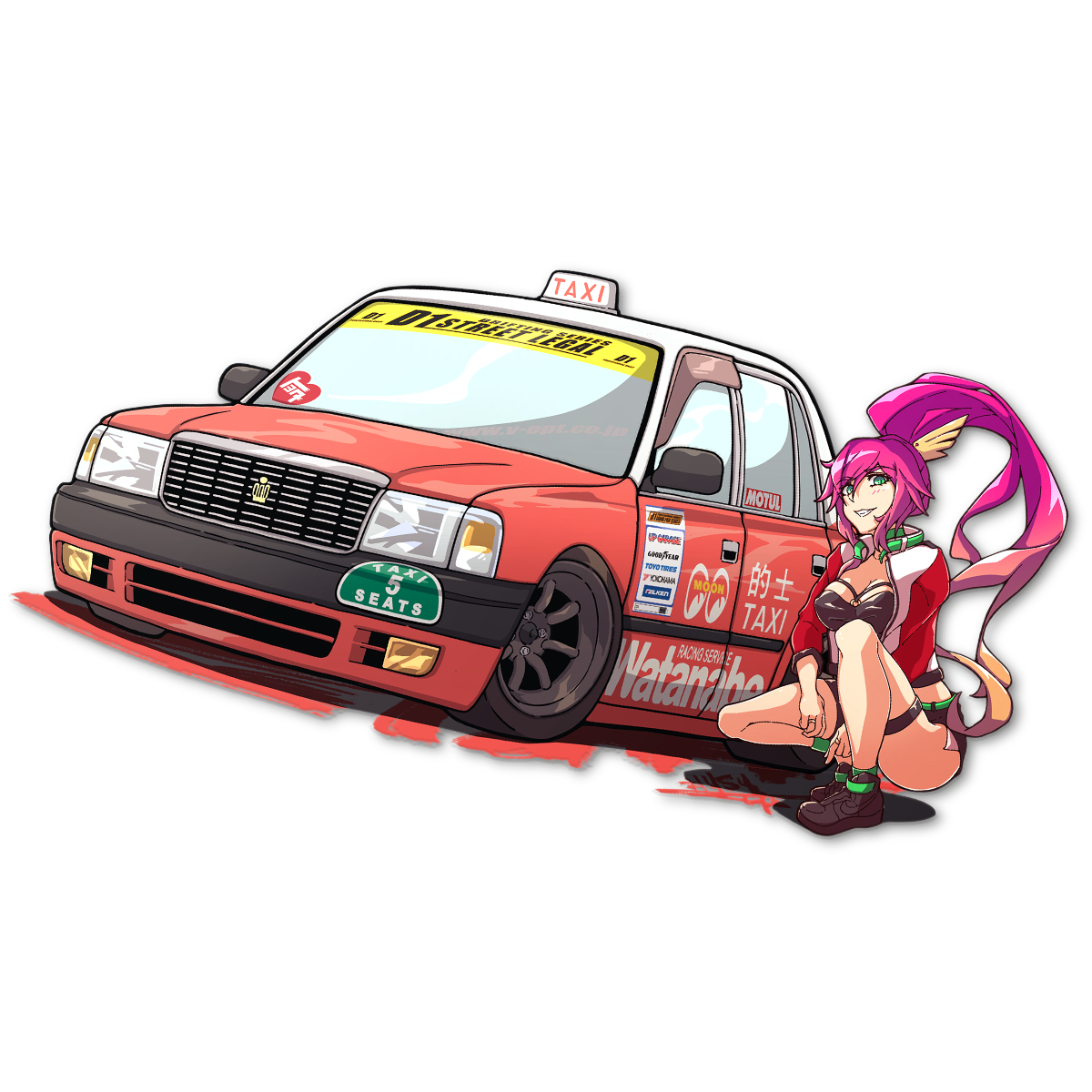 Chibi HK Drift Taxi Kagu Kiss-Cut – FUNKY GARAGE