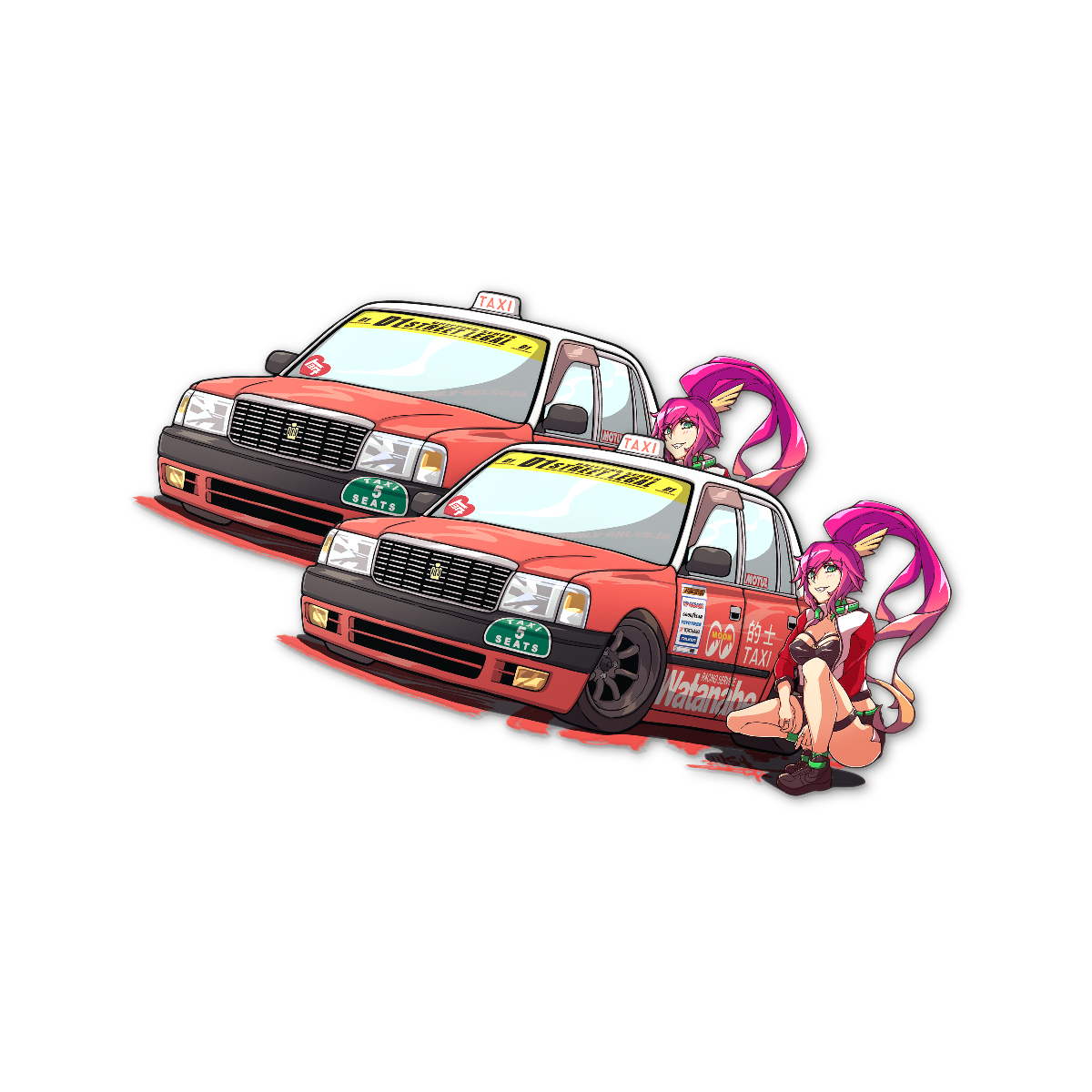 Chibi HK Drift Taxi Kagu Kiss-Cut – FUNKY GARAGE