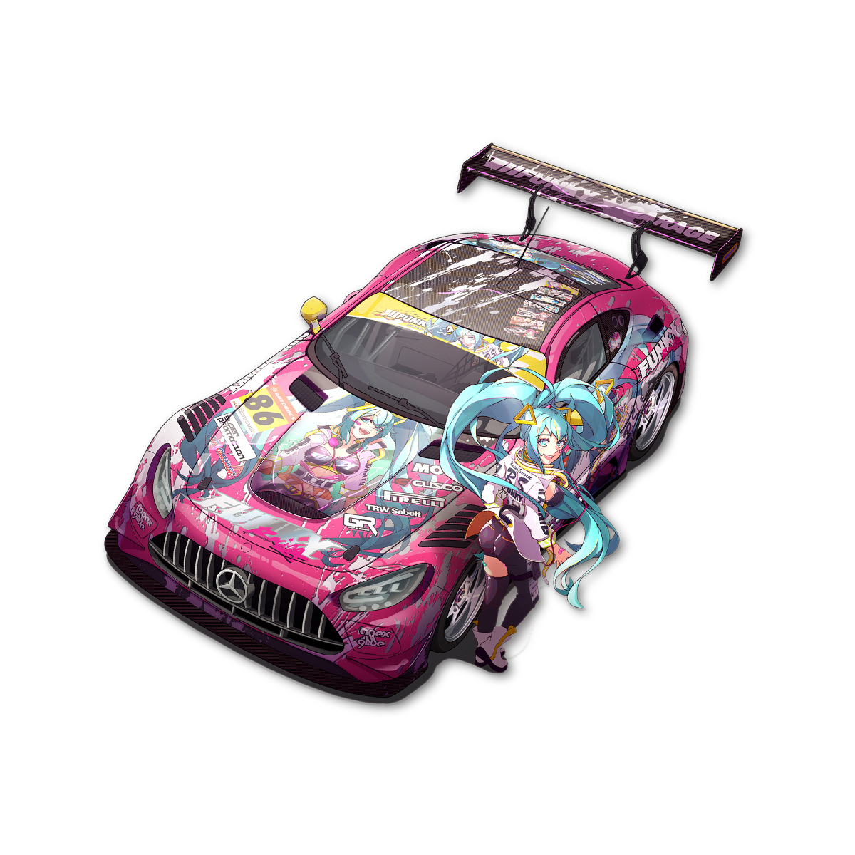 FUNKY Racing Miku GT3 Kiss-Cut「Holo」 – FUNKY GARAGE