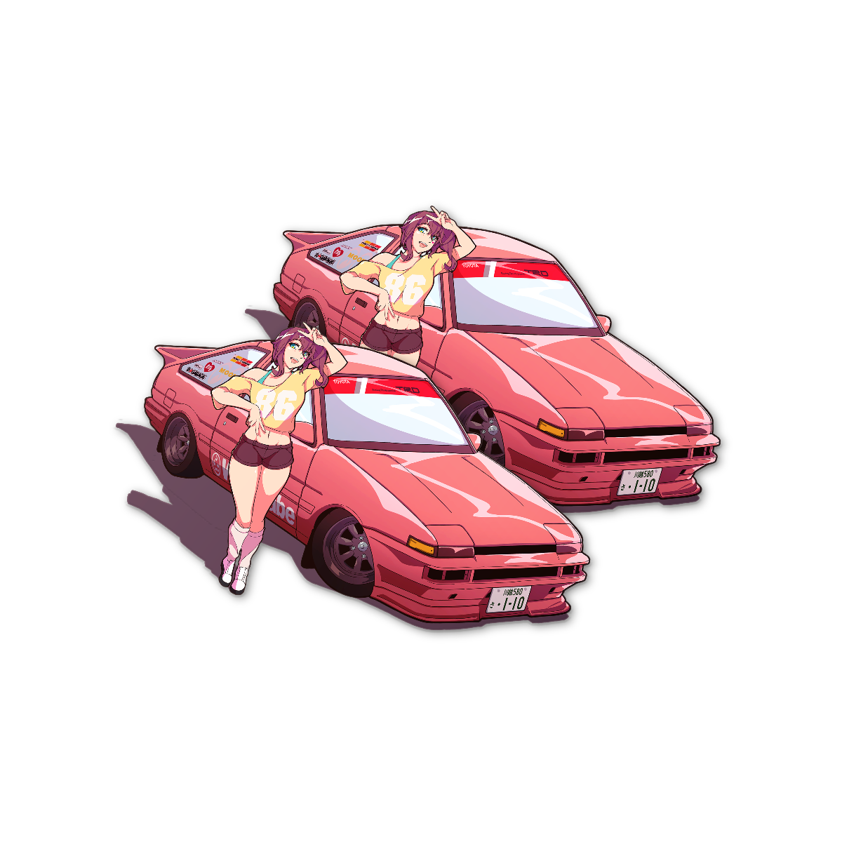 Birthday AE86 Chibi Kaho Kiss-Cut「Limited」 – FUNKY GARAGE